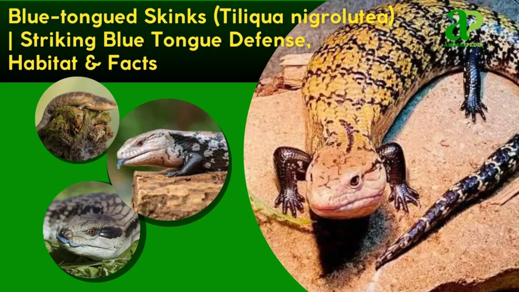 Blue-tongued Skinks (Tiliqua nigrolutea): Striking Blue Tongue Defense ...